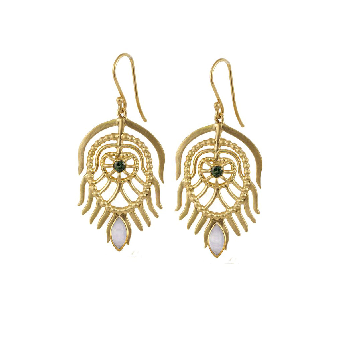 Gold Peacock Earrings